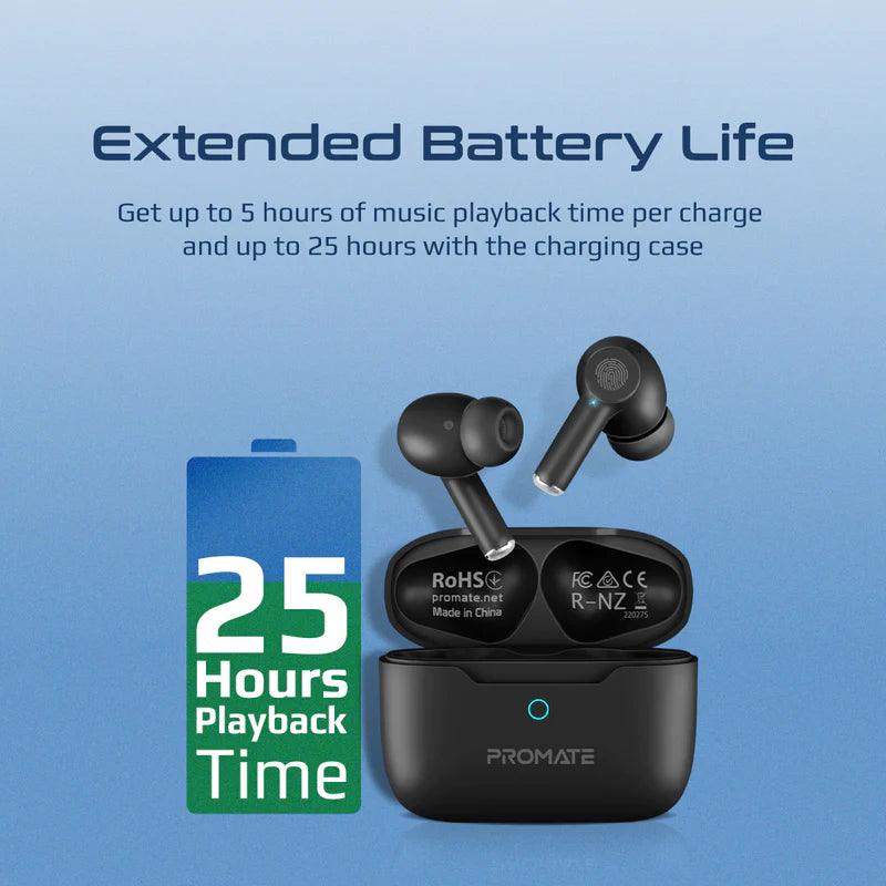 PROMATE ProPods High-Definition ANC TWS Earphones with intellitouch