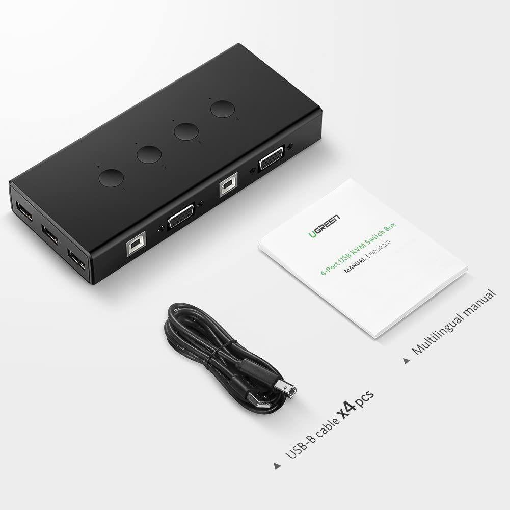 UGREEN 4-Port USB KVM Switch Box 50280